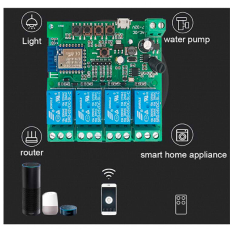 Interruptor Universal Domotica Wifi 4 Canales App Tuya - StartCity